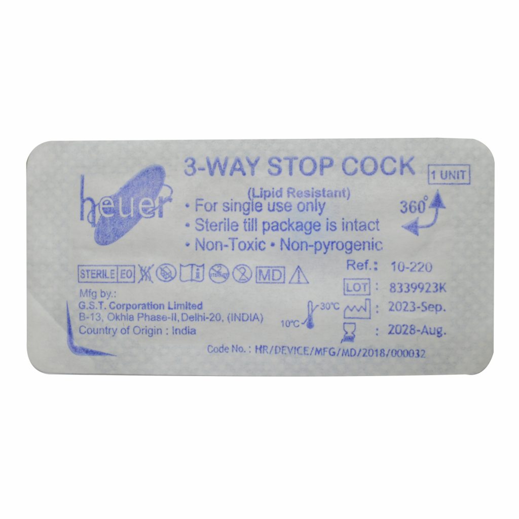 Lipid Resistant 3 Way Stopcock